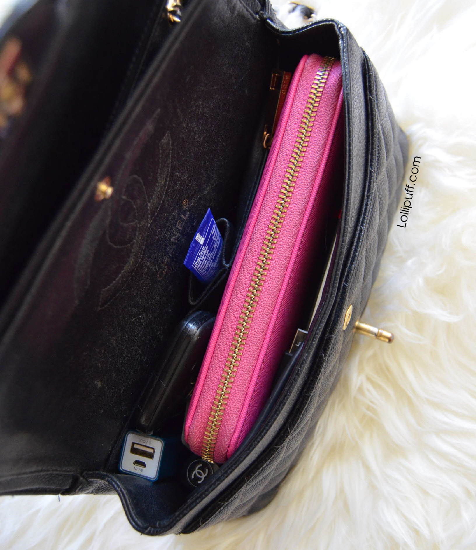 Inside a Medium Classic Chanel Double Flap Bag - Lollipuff